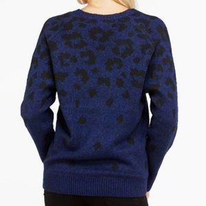Love Tree | Sweaters | Dark Blue Black Leopard Warm Cozy Vneck Sweater ...